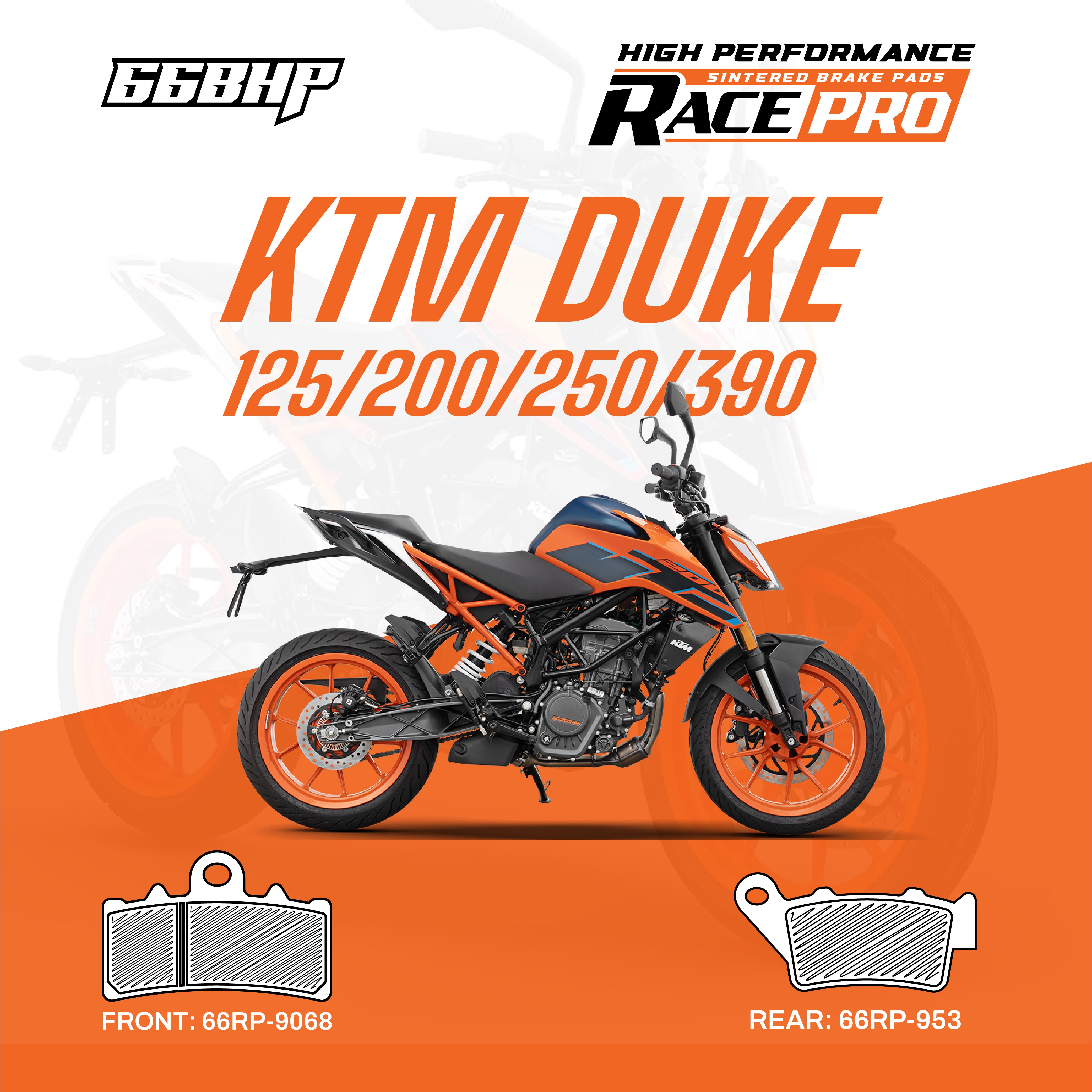 KTM Duke & RC 125 / 200 / 250 / 390 Race Pro Sintered Brake Pad – 66Bhp