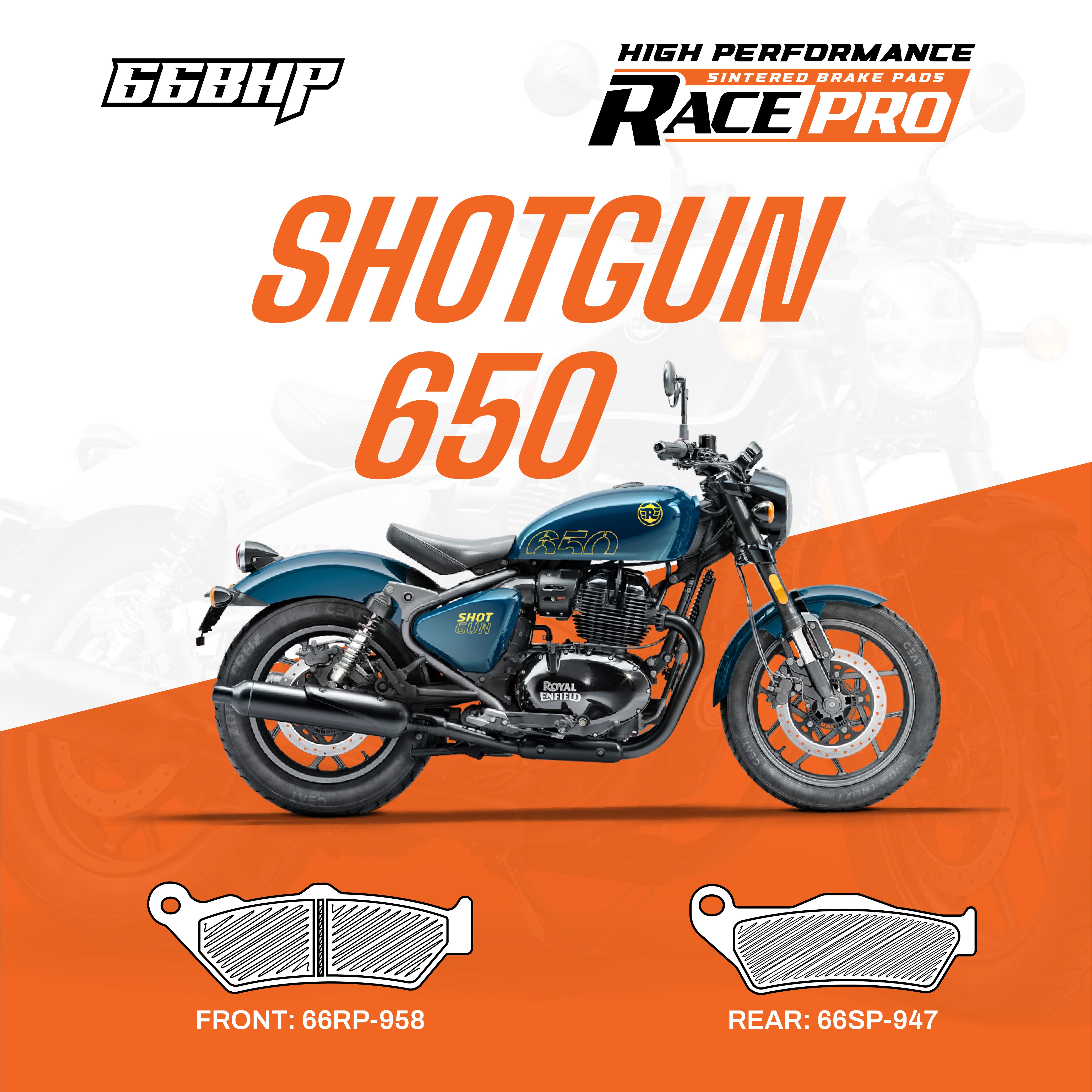 Royal Enfield Shotgun 650 Race Pro Sintered Brake Pad – 66Bhp