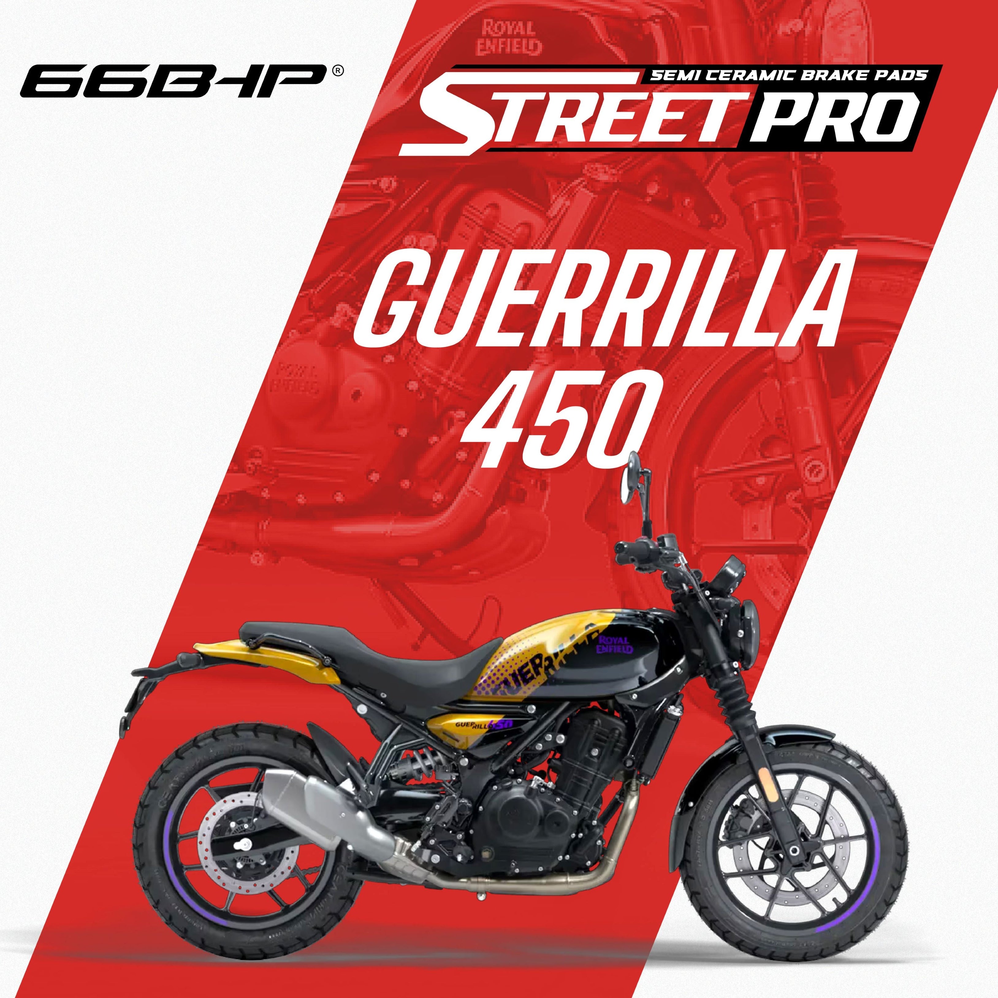 Royal Enfield Guerrilla 450 Street Pro Semi Ceramic Brake Pads – 66Bhp